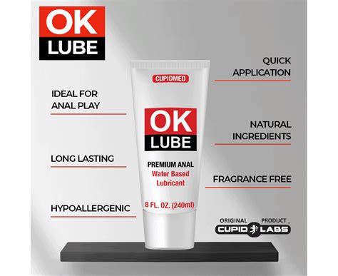 Ok Lube Anal Lubricante A Base De Agua Especialmente Diseñado Para El