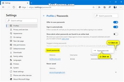 How To Export Saved Passwords For Sites In Microsoft Edge Chromium Tutorials
