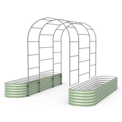 Reviews For Vego Garden Garden Modular Arched Trellis System Triple Section 7 0 Long Trellis
