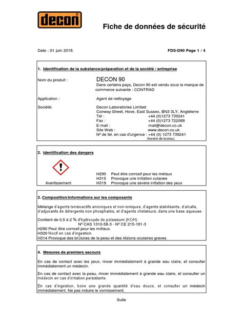 Decon 90 FR | PDF | Aluminium | Chimie