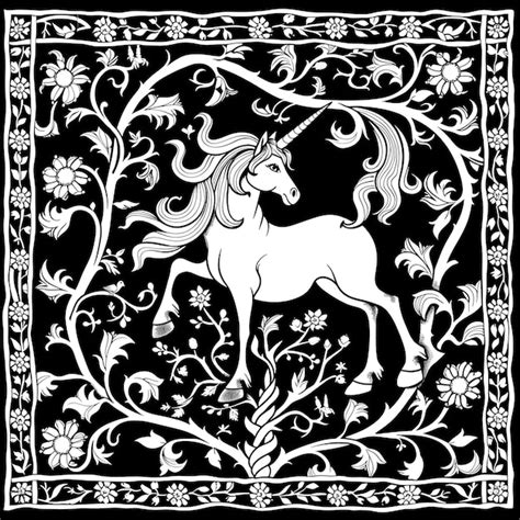 Premium Photo Frame Of Medieval Tapestry Cnc Art With Vine Border And
