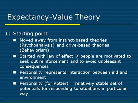 Expectancy Role Value Theory Expectancy And Value Theory Tsxd