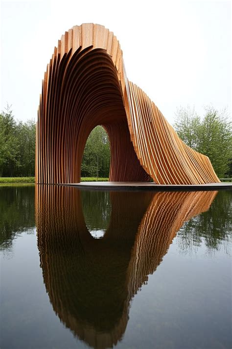 Wooden Structure Reflecting On A Pond Pavilion Designs Are Transforming Garden Sheds Into