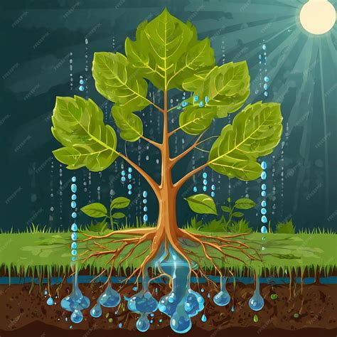 Photosynthesis Process Tree Produce Oxygen Using Rain And Sun Process Of Photosynthesis