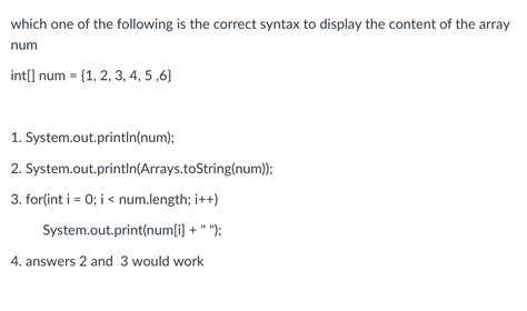 Solved What Would Be The Content Of The Array After The