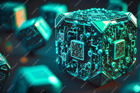 Premium Photo A Captivating Turquoise Blockchain Network Highlights