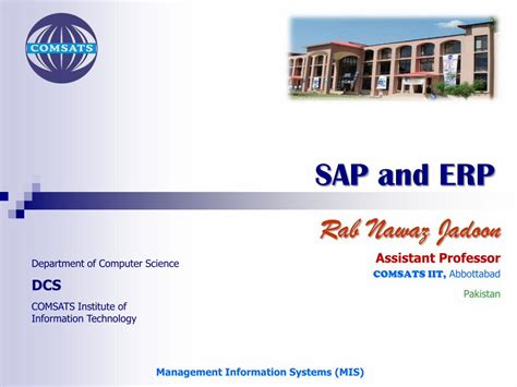 Pdf Sap And Erp Rab Nawaz Jadoon Assistant Professor · Sap And