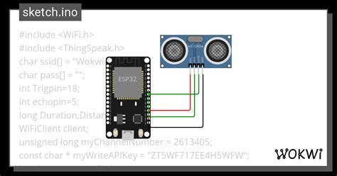 Thingspeak Ultrasonic Wokwi Esp32 Stm32 Arduino Simulator