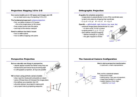Lecture Notes On Projection Mapping 3d To 2d Cs 418 Docsity