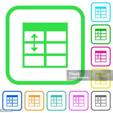 Spreadsheet Adjust Table Row Height Vivid Colored Flat Icons Stock