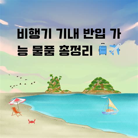 비행기 기내 반입 가능 물품 총정리 🧳 ️