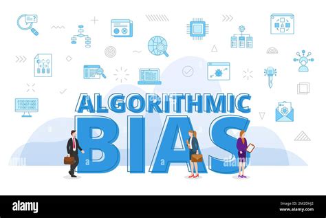 Algorithmic Bias Concept With Big Words And People Surrounded By Related Icon Spreading With