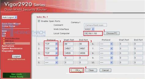 Cách Để Mở Port Nat Port Trên Router Draytek Vigor 2920 2925 2926 300b