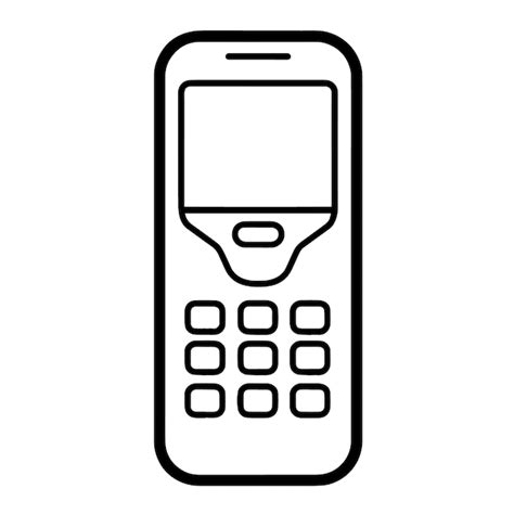 Premium Vector Sleek Cell Phone Outline Icon In Vector Format For Communication Designs