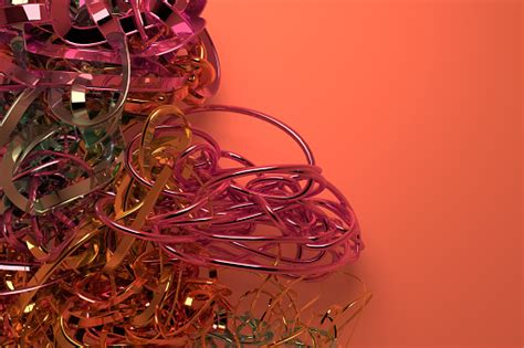 화려한 3d 렌더링입니다 지저분한 문자열 기하학적 잔뜩입니다 그래픽 디자인 또는 배경 Cgi 구성에 대 한 0명에 대한 스톡