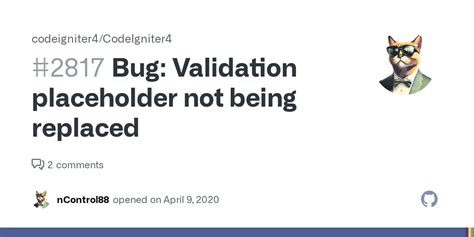 bug validation placeholder not being replaced · issue 2817 · codeigniter4 codeigniter4 · github