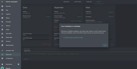 Unable To Update Core And Supervisor Configuration Home Assistant Community