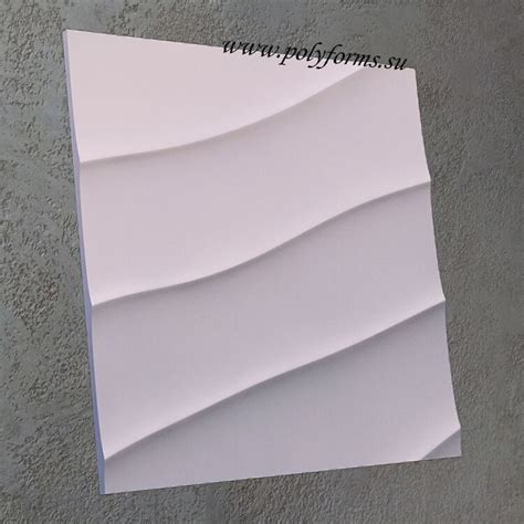 Гипсовая 3d панель Волна диагональная крупная 500х500