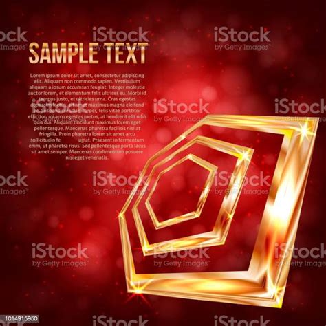 Bokeh와 빨간색 배경에 밝은 황금 육각형 고급 벡터 일러스트입니다 비즈니스 프로젝트에 대 한 디자인 서식 파일을 편집 하 게 쉬운 과학에 대한 스톡 벡터 아트 및 기타