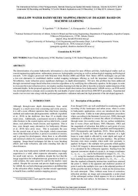 Pdf Shallow Water Bathymetry Mapping From Uav Imagery Based On Machine Learning