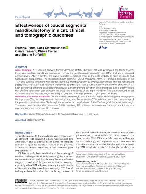 Pdf Effectiveness Of Caudal Segmental Mandibulectomy In A Cat