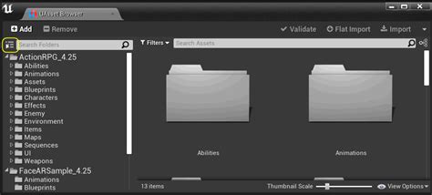 Folder Tree UAsset Browser