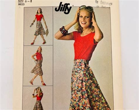 Simplicity Jiffy 7876 Sewing Pattern Misses Wrap Skirt Sizes 6 8