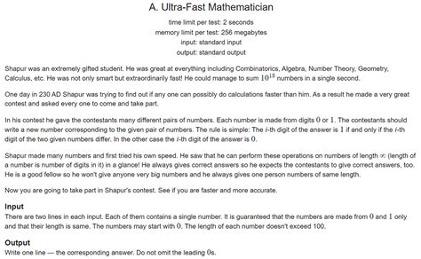 61a Ultra Fast Mathematician Codeforces Solution In C Eya Jamue