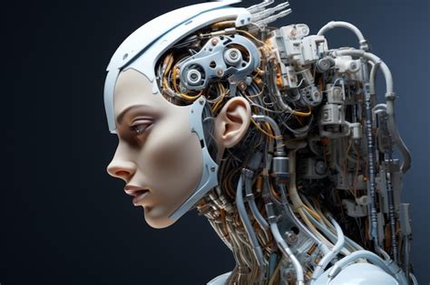 Premium Ai Image Futuristic Female Android With Intricate Robotics