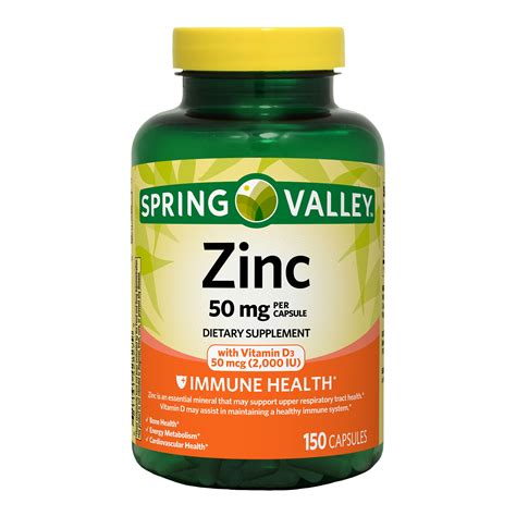 Spring Valley Zinc With Vitamin D Dietary Supplement Capsules For