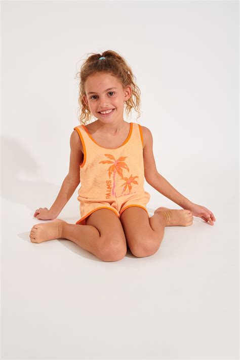 Mini Cleon Whitebay Girls Orange Terry Top Banana Moon®