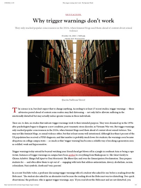 why trigger warnings don t work the spectator world pdf psychology mental health