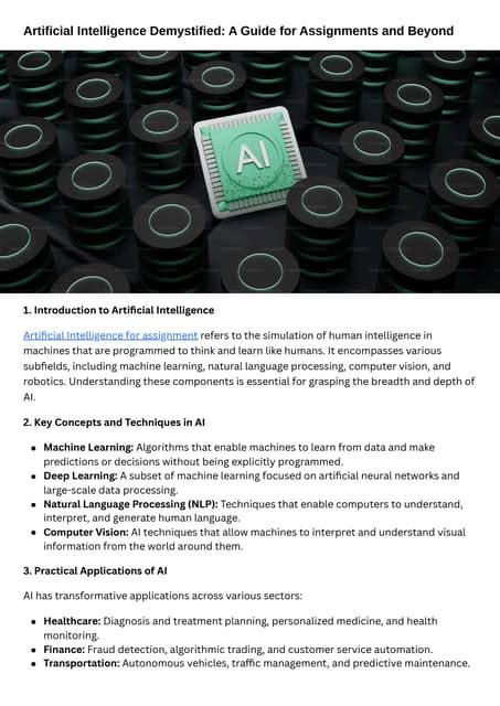 Artificial Intelligence Demystified A Guide For Assignments And Beyondpdf