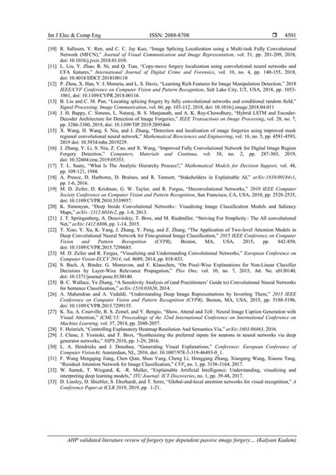 Ahp Validated Literature Review Of Forgery Type Dependent Passive Image