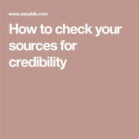 How To Check Your Sources For Credibility