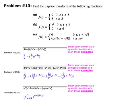 Solved Find The Laplace Transform Of The Following