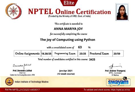 anna mariya joy on linkedin nptel pythonprogramming