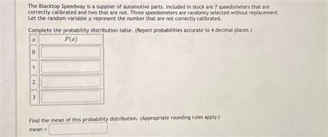 Solved The Blacktop Speedway Is A Supplier Of Automotive Chegg