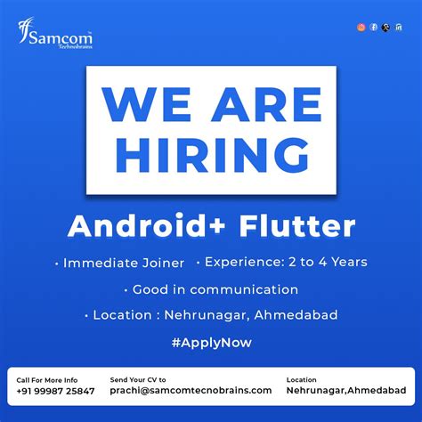 Prachi Parmar On Linkedin Opportunity Android Flutter Developer