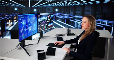 Female Engineer Using Scada System Stock Image Image Of Screen Women 373995697