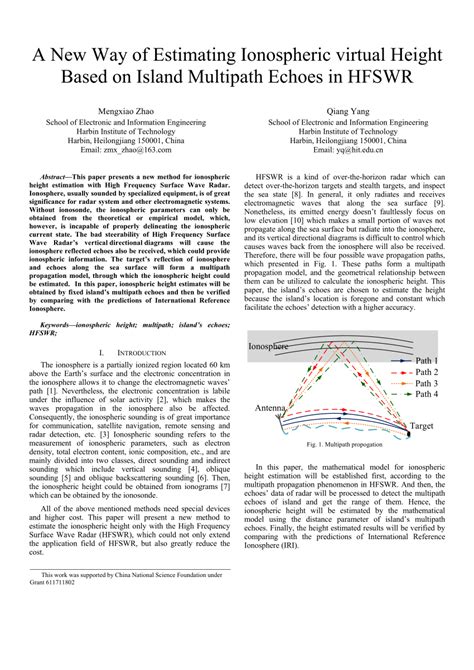 Pdf A New Way Of Estimating Ionospheric Virtual Height Based On