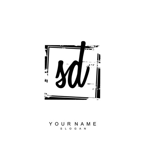Initial Sd Monogram With Grunge Template Design 22077277 Vector Art At Vecteezy