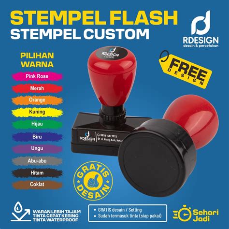 Jual Stempel Flash Stempel Warna Stempel Matic Gratis Desain