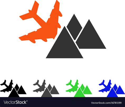 Piramides Airplane Crash Flat Icon Royalty Free Vector Image