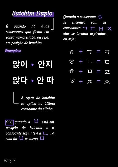 Alfabeto Coreano Batchim Duplo 받침 Palavras Coreanas Escrita Coreana Alfabeto Coreano