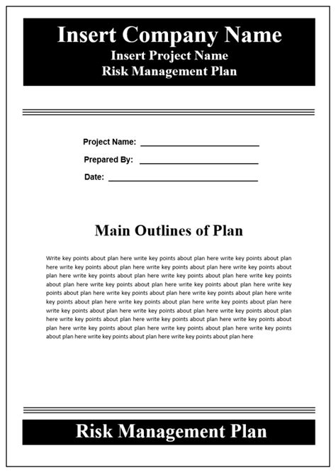 Organized Risk Management Plan Template Free Word And Excel Templates
