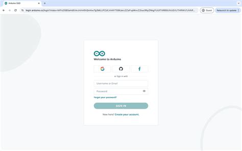 Sign Into Arduino Cloud