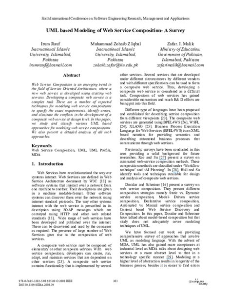 Pdf Uml Based Modeling Of Web Service Composition A Survey