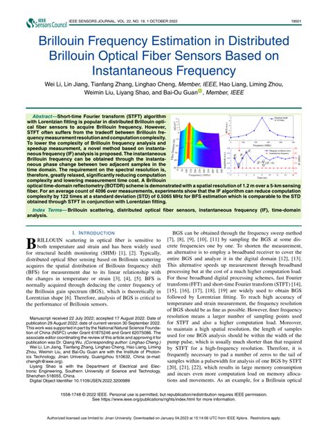 Pdf Brillouin Frequency Estimation In Distributed Brillouin Optical