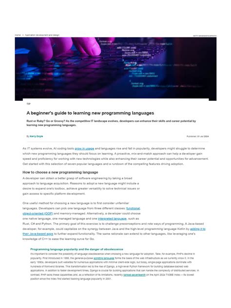 A Beginners Guide To Learning New Programming Languages Techtarget
